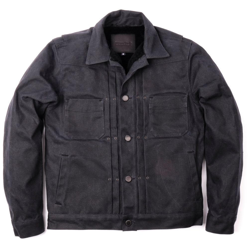 Riders Jacket Heavy Waxed Canvas | Black Alpaca