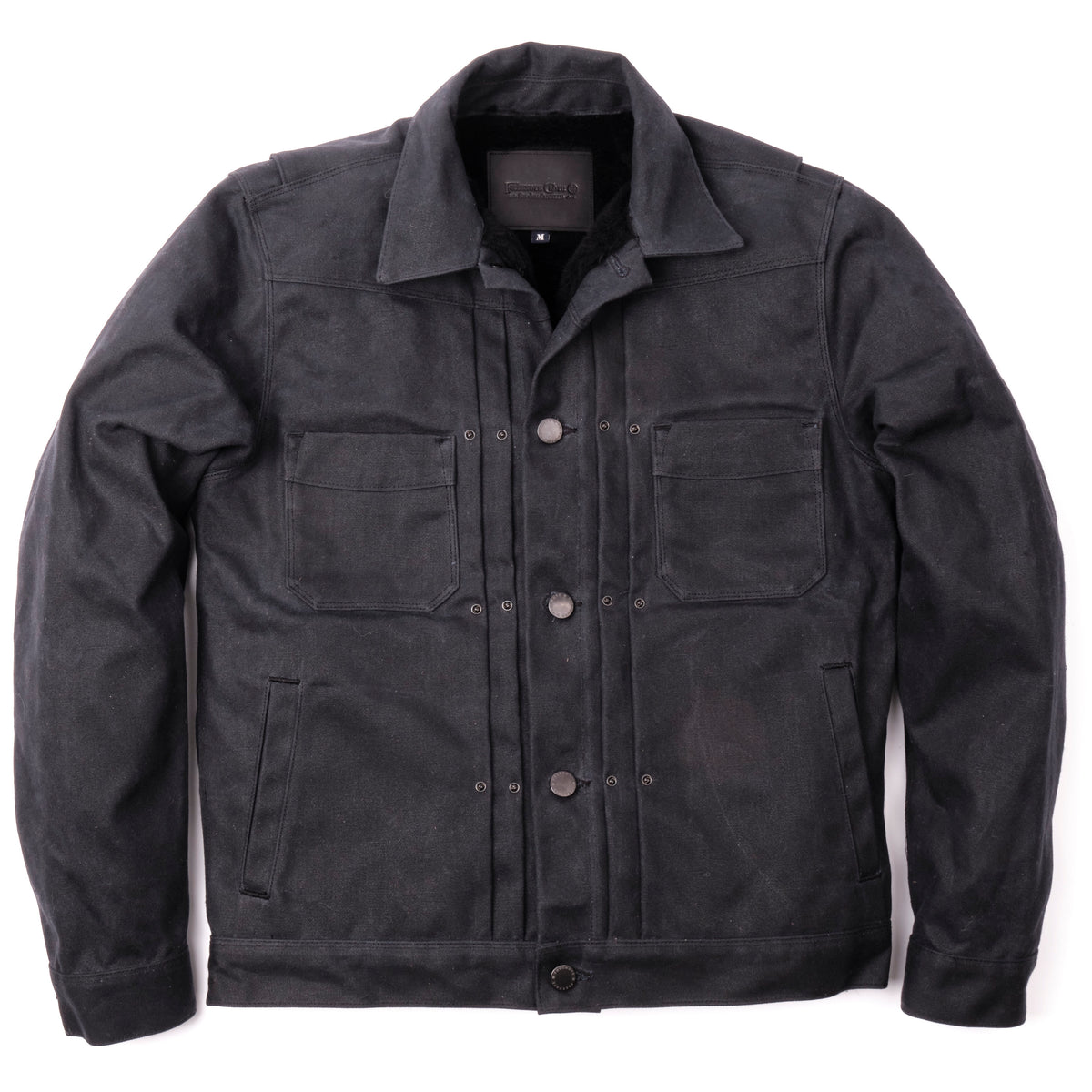 Riders Jacket Heavy Waxed Canvas | Black Alpaca