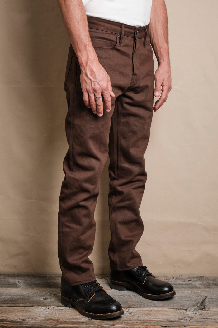 Portola Taper | 15 Ounce Dark Brown Denim