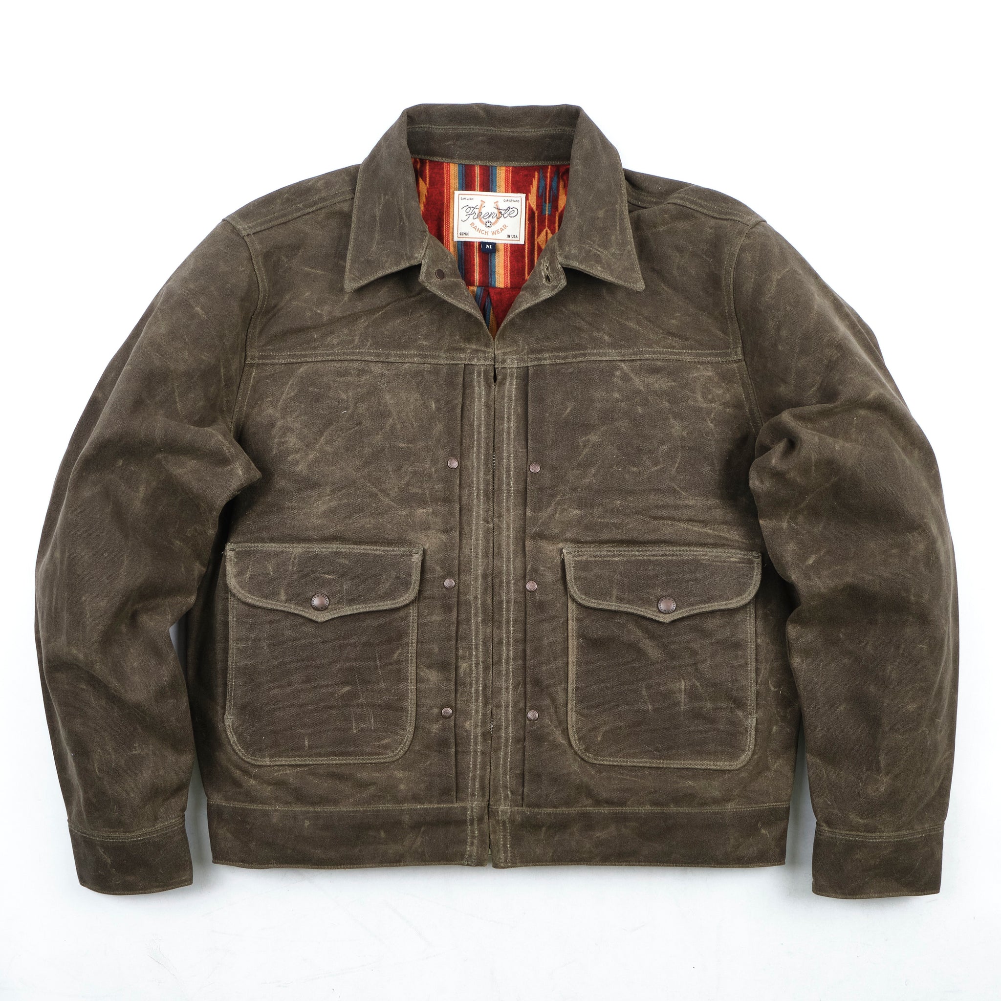 Faro Jacket | 20 Ounce Tobacco Waxed Canvas Red Southwest